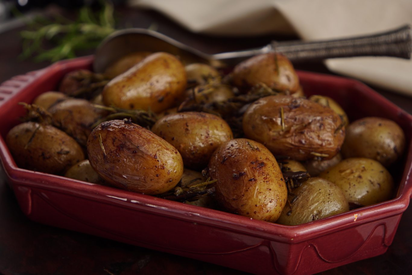 Pan- Seared Potatoes with Red Wine and Herbs | Diane Kochilas