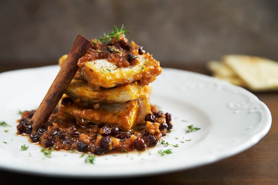 Bakaliaro - Cod with Tomatoes, Onions & Raisins | Recipe
