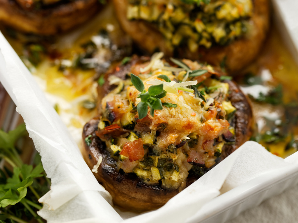 Portobello Mushrooms Stuffed With Briam | Diane Kochilas