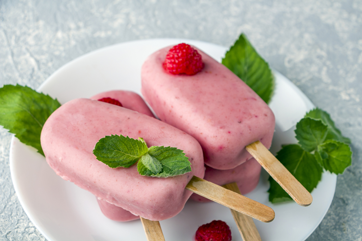 Raspberry Coconut Vegan Ice Pops | Diane Kochilas