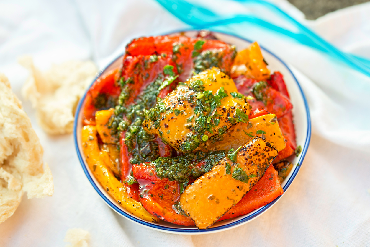Roasted Red and Yellow Peppers | Diane Kochilas