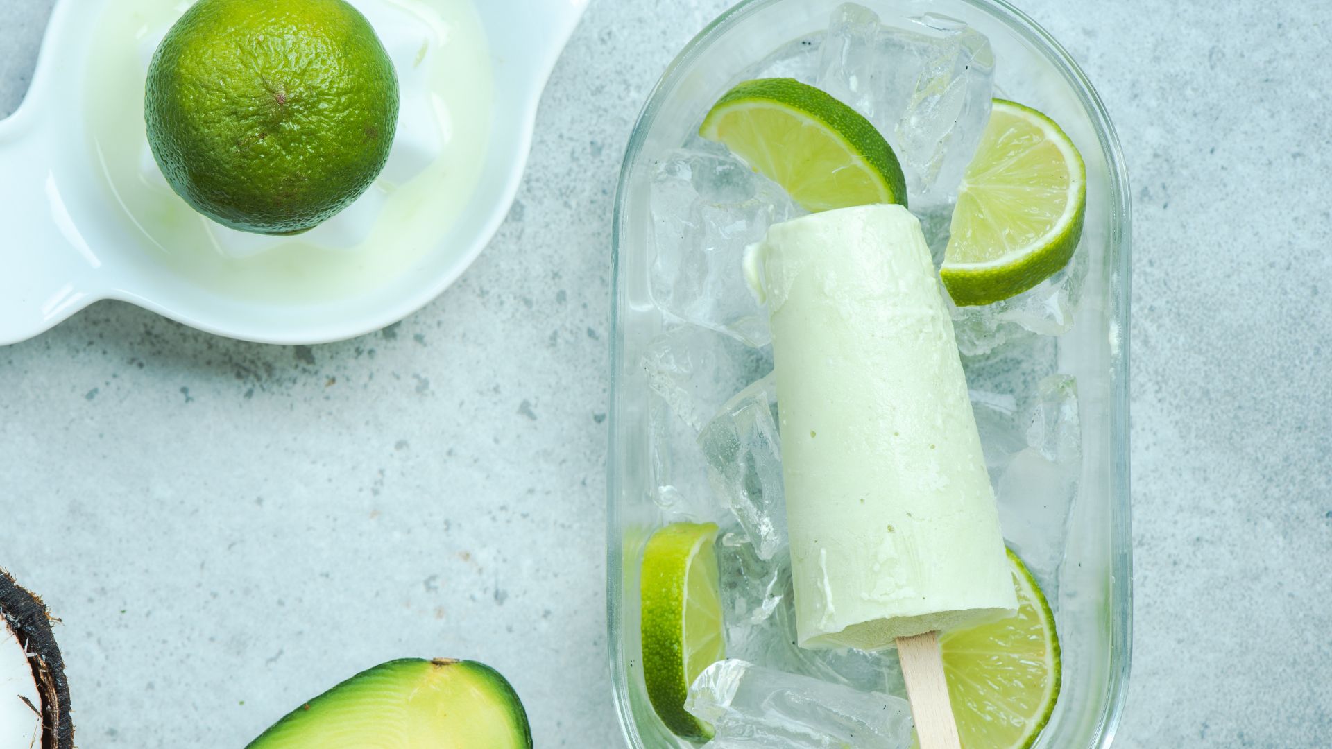Recipe for vegan Lime Avocado Ice Pops | Diane Kochilas