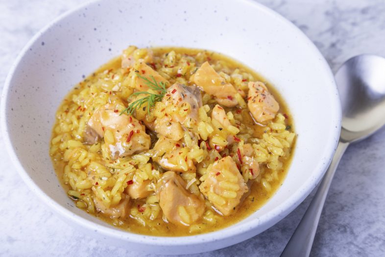 Salmon Saffron Risotto