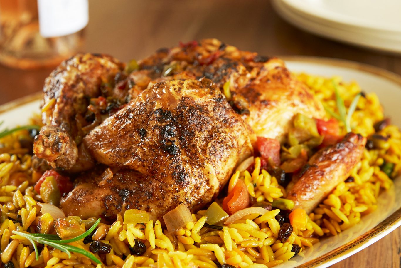 Spiced Roasted Chicken With Toasted Orzo