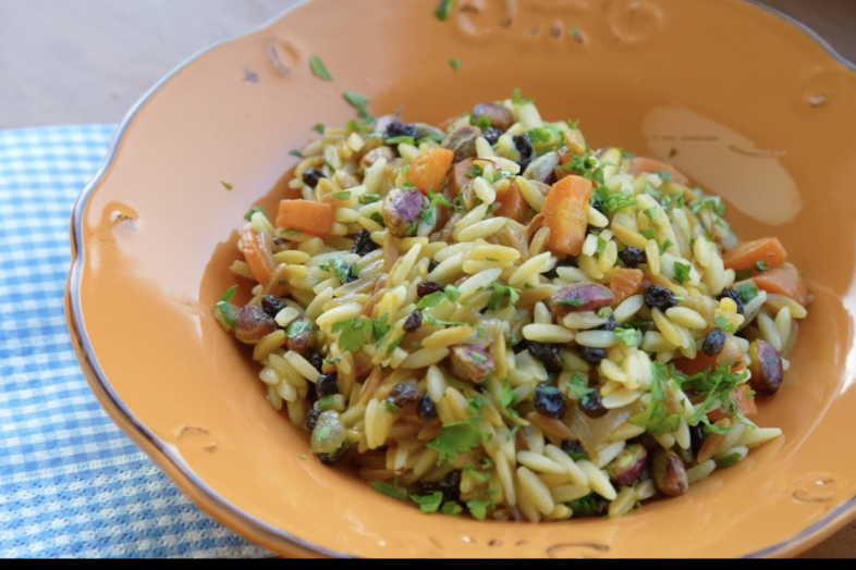 Toasted Orzo With Carrots, Raisins, And Pine Nuts