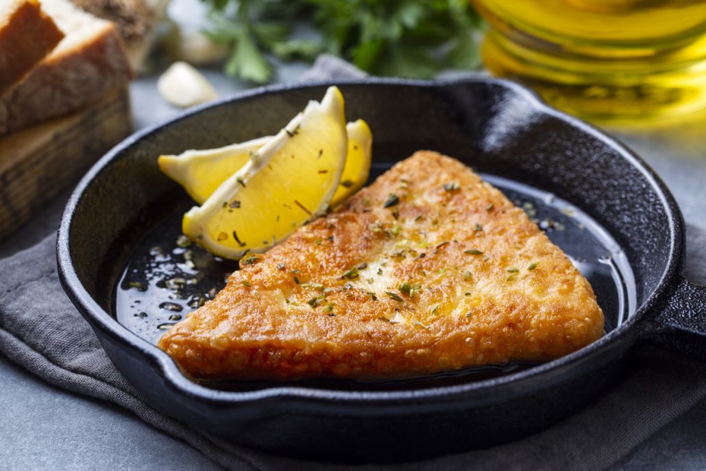 Saganaki Recipe (Greek Fried Cheese) | Diane Kochilas