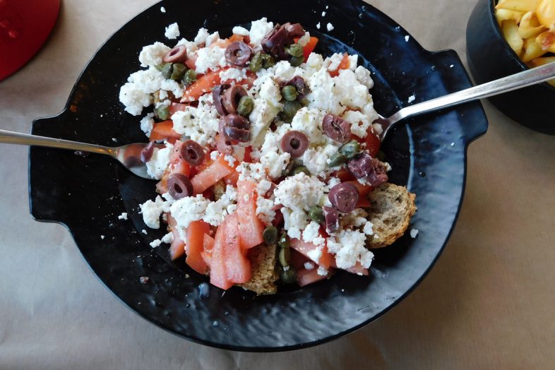 Dako Salad with Tomatoes | Diane Kochilas