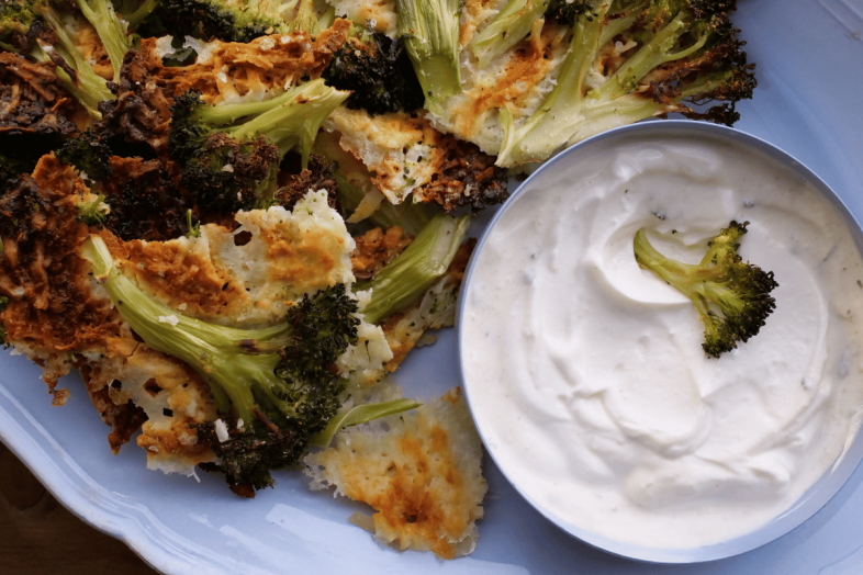 Cheesy Broccoli Crisps | Diane Kochilas