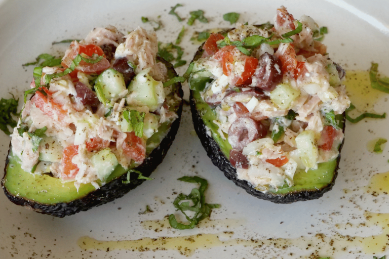 Greek Tuna Avocado Salad | Diane Kochilas