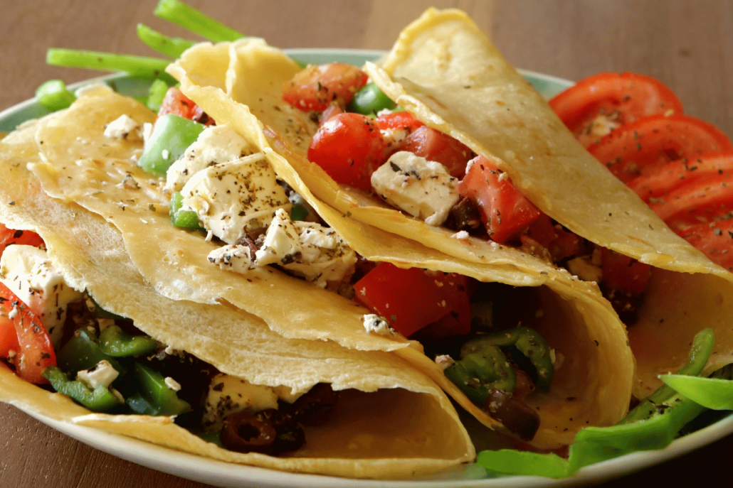 Greek Salad Crepes | Mediterranean Diet Breakfast Recipe