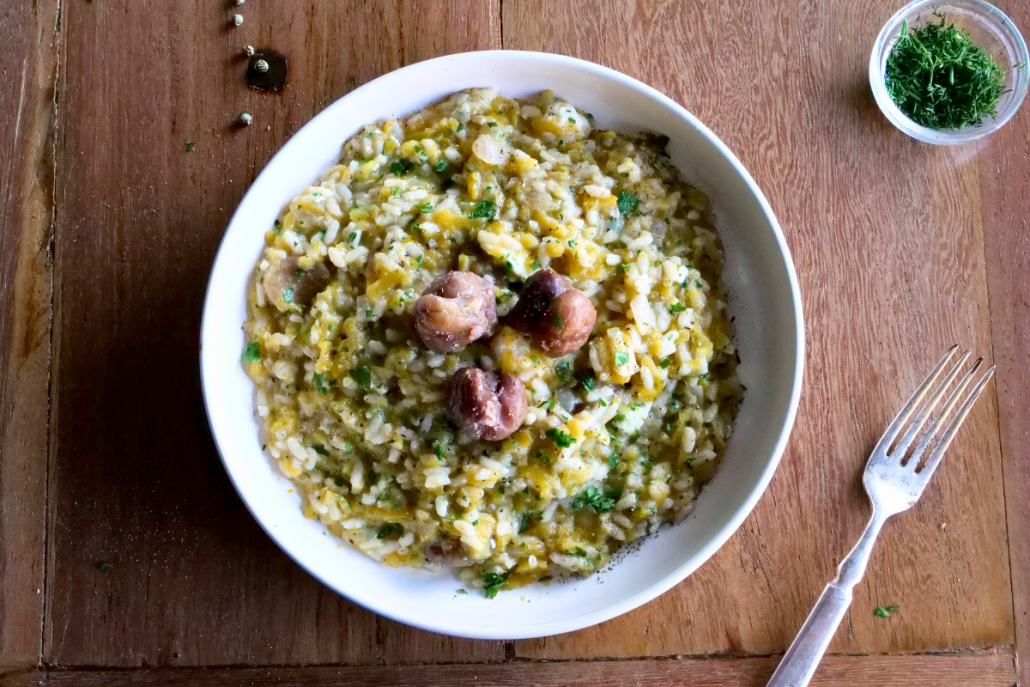 Risotto with Chestnuts and Winter Squash | Diane Kochilas